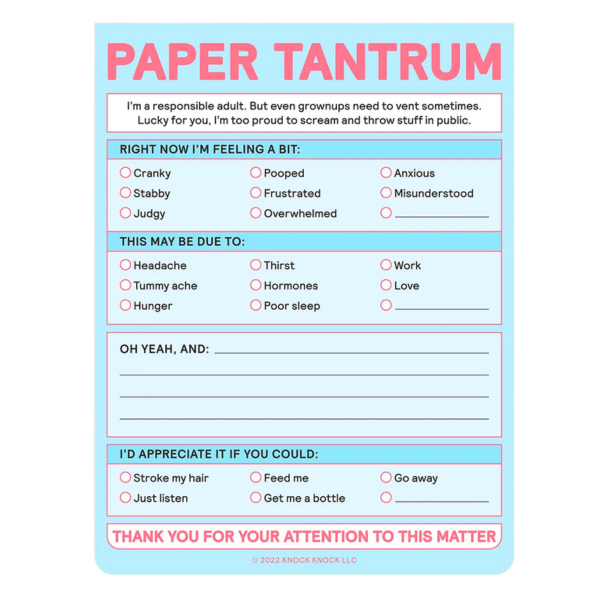 Paper Tantrum Notepad – Amarillo Candle Company